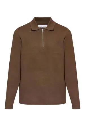 SAMSOE SAMSOE Half-zip Polo Shirt - Brown