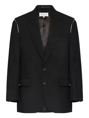 MAISON MARGIELA Shoulder-detail Blazer - Black