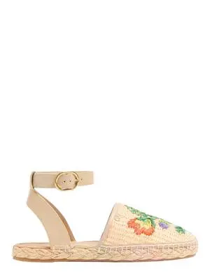 Valentino Garavani Bribri Floral-embroidered Espadrille - Neutrals