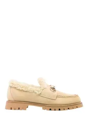 Gucci Horsebit Shearling Loafers - Neutrals