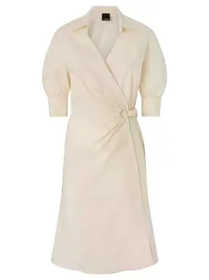 Pinko Collared Dress With Ring Detail - Neutrals