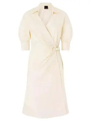 Pinko Collared Dress With Ring Detail Neutrals