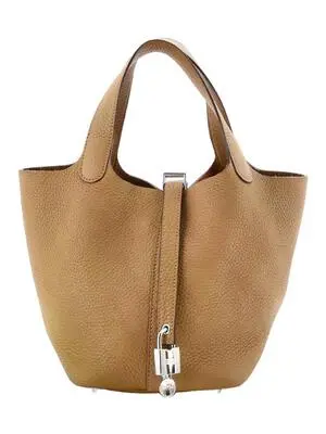 Hermès Picotin Lock Pm Bucket Bag Clemence - Neutrals