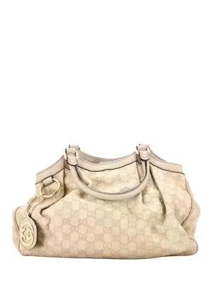 Gucci Sukey Ssima Leather Medium Tote Bag - Neutrals