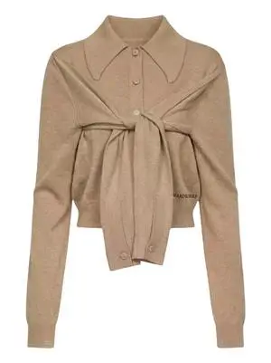 MARINE SERRE Wrapped Hybrid Cardigan - Neutrals