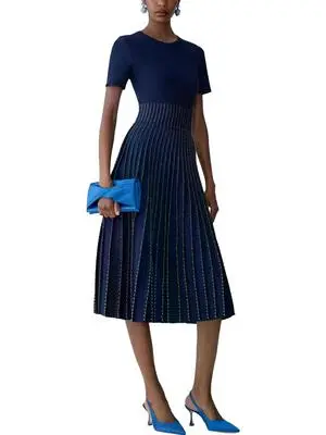 Carolina Herrera Bead-embroidered Dress - Blue