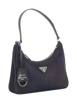 Prada Re-edition 2000 Tessuto Mini Hobo Bag - Black