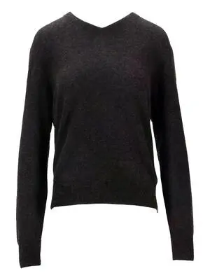 Saint Laurent V-neck Long Sleeve Sweater - Grey