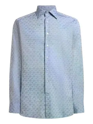 Etro Micro Paisley Motif-shirt Blue