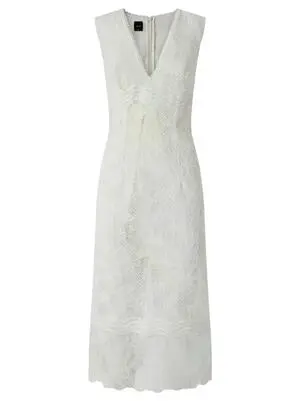 Pinko Lace-overlay V-neck Dress - White