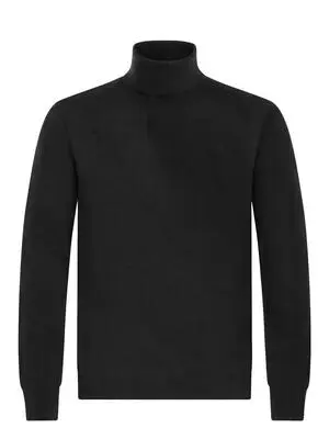 FRANZESE COLLECTION Ribbed Turtleneck Sweater Black