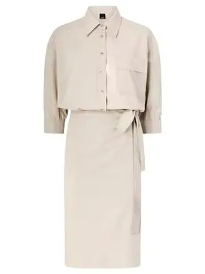 Pinko Tie-waist Shirt Dress - Neutrals