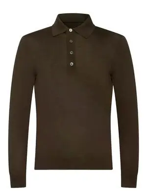 TOM FORD Buttoned Polo Shirt - Brown