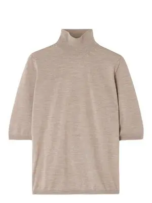 Max Mara Wool Mock-neck Pullover - Neutrals