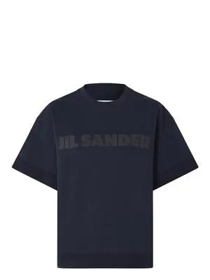 JIL SANDER Printed Cotton-jersey T-shirt - Blue