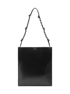 JIL SANDER Tangle Leather Shoulder Bag - Black