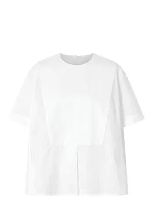 JIL SANDER Checked Cotton T-shirt - White