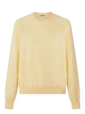 JIL SANDER Cotton Crew Neck Sweater - Yellow