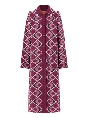 La DoubleJ Jacquard-knit Coat - Pink