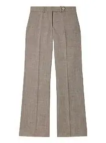 Paul Smith Flecked Wool-viscose Bootcut Trousers - Brown