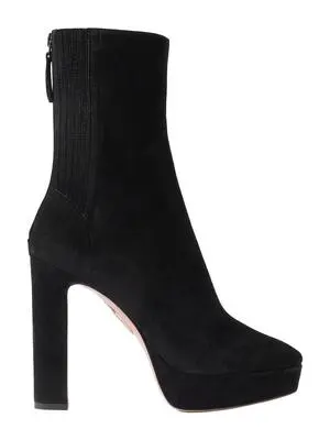 AQUAZZURA Martine 110 Suede Platform Ankle Boots - Black