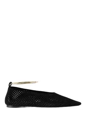 JIL SANDER Ballerina Suede Flats - Black