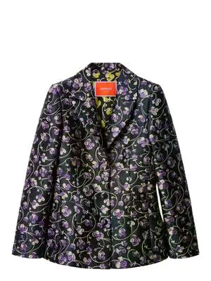 La DoubleJ Floral Jacquard Blazer - Black