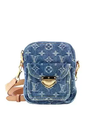 LOUIS VUITTON Fairfax Pochette Remix Monogram Denim Crossbody Bag - Blue