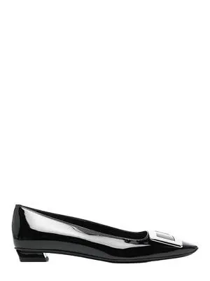 ROGER VIVIER Belle Vivier Patent Leather Ballerinas - Black