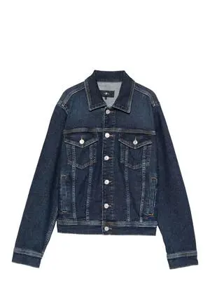 7 For All Mankind Adi Denim Trucker Jacket - Blue