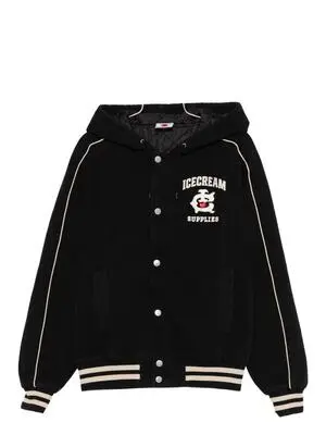 ICECREAM Cotton Hooded Bomber Jacket - Black