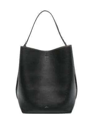 TOTEME Leather Beltet Tote Bag - Black
