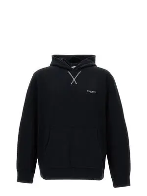 Givenchy Logo Cotton Hoodie - Black