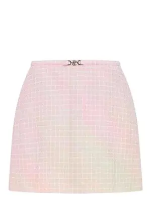 Versace Check-pattern Mini Skirt - Pink