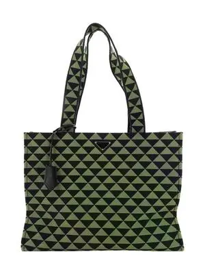 PRADA Symbole Shopper Jacquard Horizontal Tote Bag