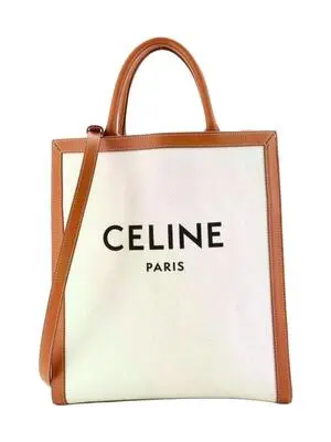Celine Vertical Cabas Canvas Small Tote Bag - Brown