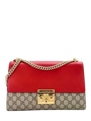 Gucci Padlock Gg Coated Canvas And Leather Medium Shoulder Bag - Brown