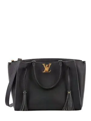 LOUIS VUITTON Lockme Leather Satchel Handbag - Black