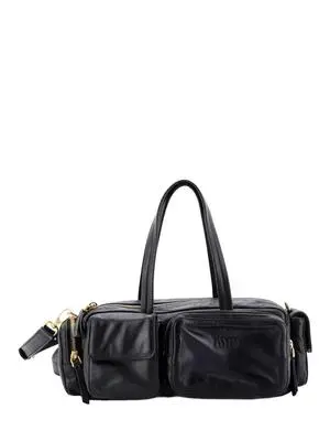 Miu Miu Multi Pocket Leather Shoulder Bag - Black