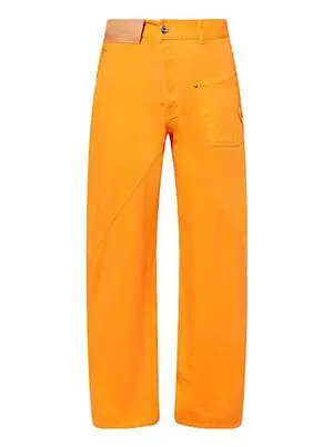 JW Anderson Twisted Workwear Straight-leg Denim Jeans - Bright Orange