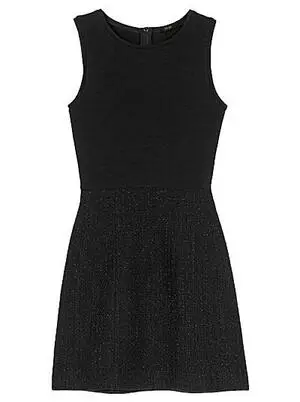 Maje Two-in-one Tweed Mini Dress - Black