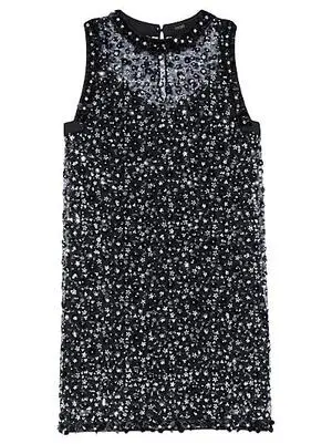Maje Floral Bead-embellished Mini Dress - Black