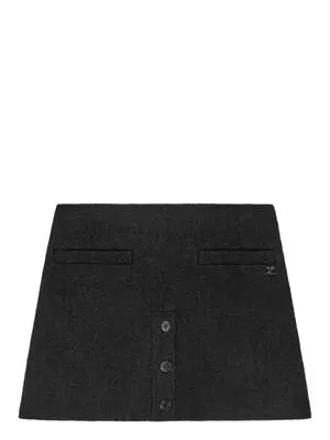 COURREGES Buttoned Mini Skirt - Black