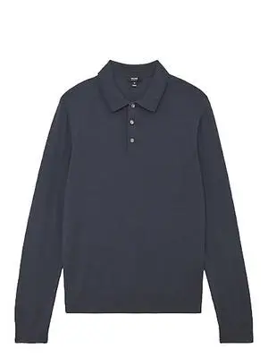 REISS Trafford Half-button Merino-wool Polo - Midnight Navy