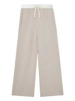 REISS Laney Wide-leg Jersey Jogging Bottoms - Stone