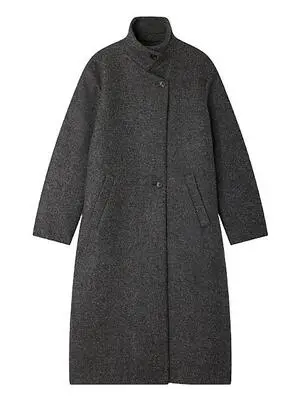 Soeur Germain High-neck Wool-blend Coat - Gris Chine