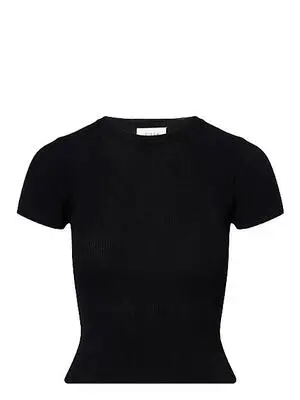 Dissh Ribbed Woven T-shirt - Black