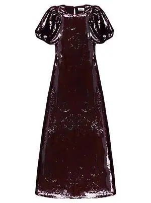 RO&ZO Sequin-embellished Maxi Dress - Wine