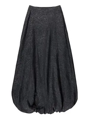 RO&ZO Woven Puffball Maxi Skirt - Black