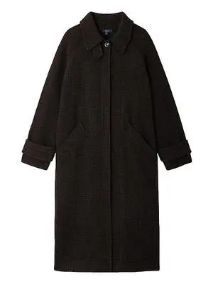 Soeur Berlin Checked Wool Coat - Marron/noir